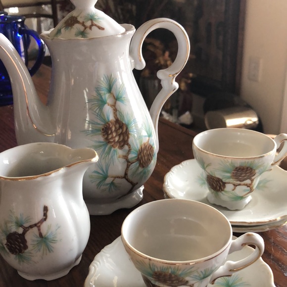 Dining | Sold Vintage Porcelain Pine Cone Tea Set With Missing Pieces ...